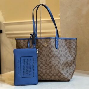 Coach | Bags | 3pcs Coach Floral Reversible Totewristletwallet | Poshmark